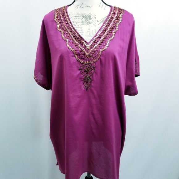 Catherines | Tops | Catherines Plus Size Embellished Boho Tunic | Poshmark